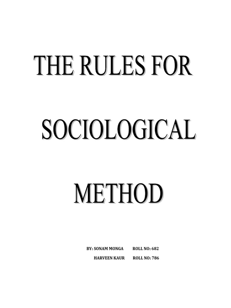 Rules For Sociological Method | PDF | Causality | Sociology