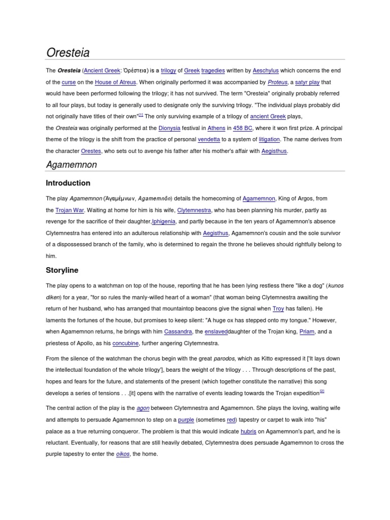 Oresteia | PDF | Oresteia | Agamemnon