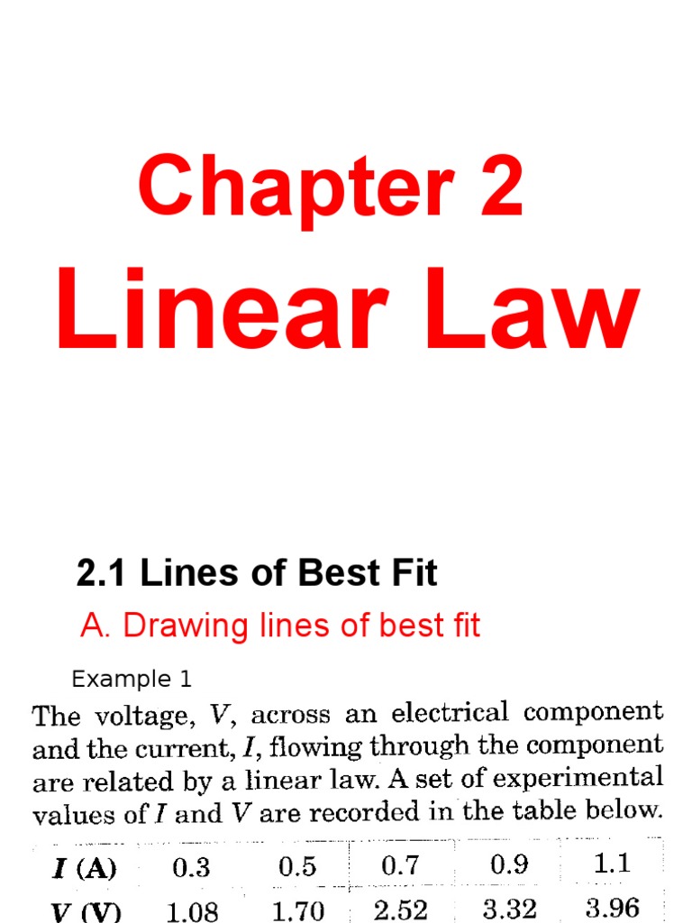Lines of Best Fit in Linear Law | PDF | Elementary Mathematics ...