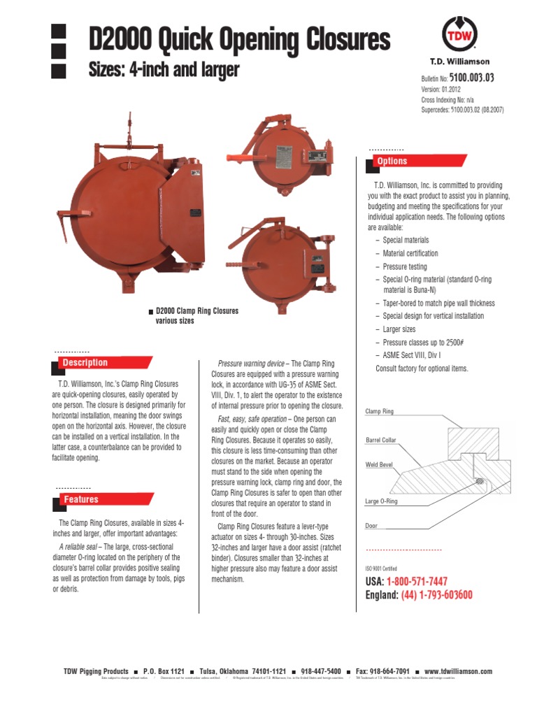 D2000 Clamp Ring Closures | PDF | Pipe (Fluid Conveyance)