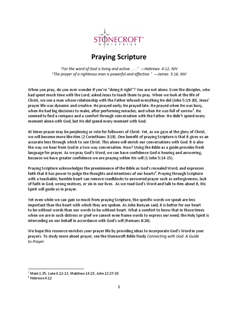 Praying Scripture | PDF | Prayer | Psalms