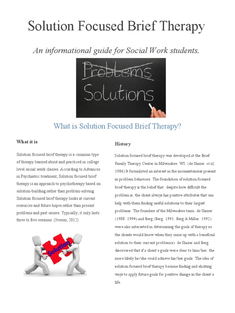 Solution Focused Brief Therapy Guide For Students | PDF | Psychotherapy ...