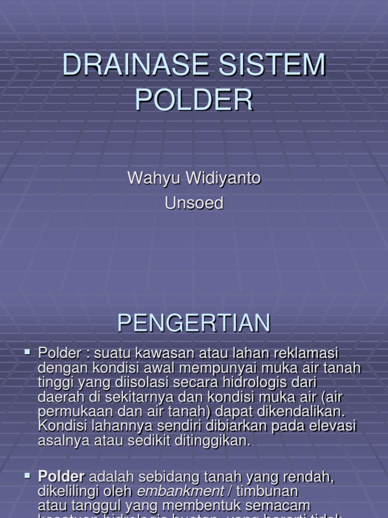 Drainase Sistem Polder | PDF | Infrastruktur | Bentang Alam Buatan