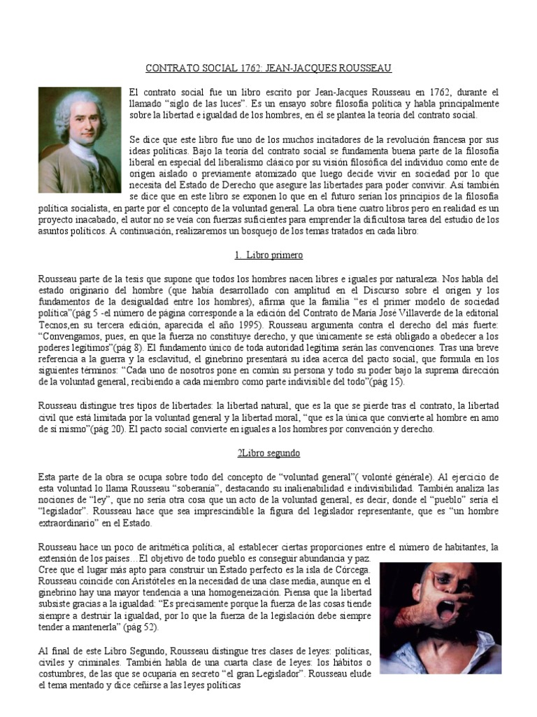 Contrato Social 1762 Jean Jacques Rousseau | PDF