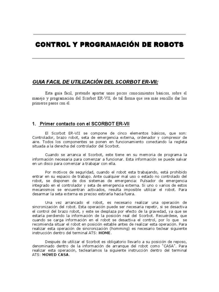 Arranque Scorbot | PDF | Robot | Robótica