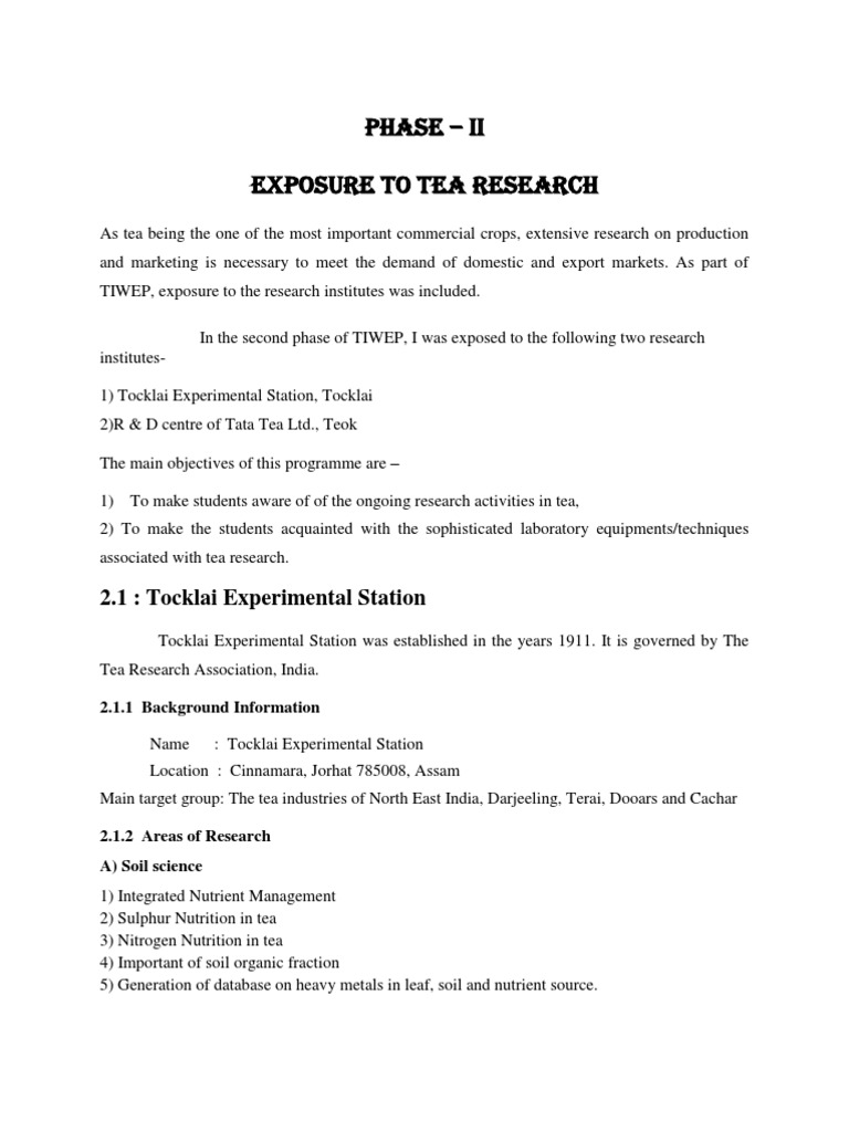 Tea Research Insights for Students | PDF