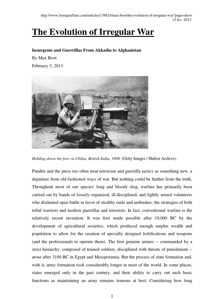 The Evolution of Irregular War.pdf | Guerrilla Warfare | Counter Insurgency