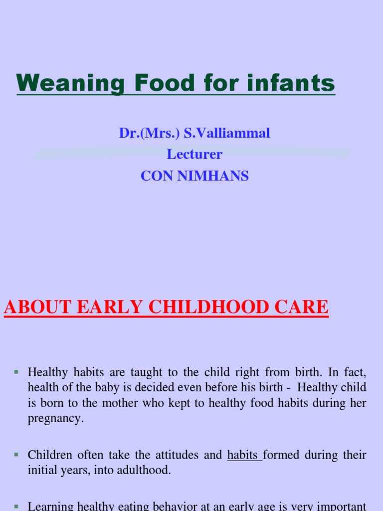 Weaning Foods: A Guide for Parents | PDF | Weaning | Milk