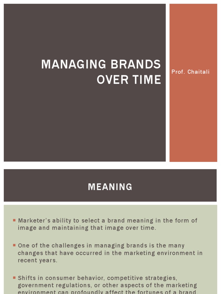 Managing Brand Equity Over Time: Strategies for Reinforcing ...