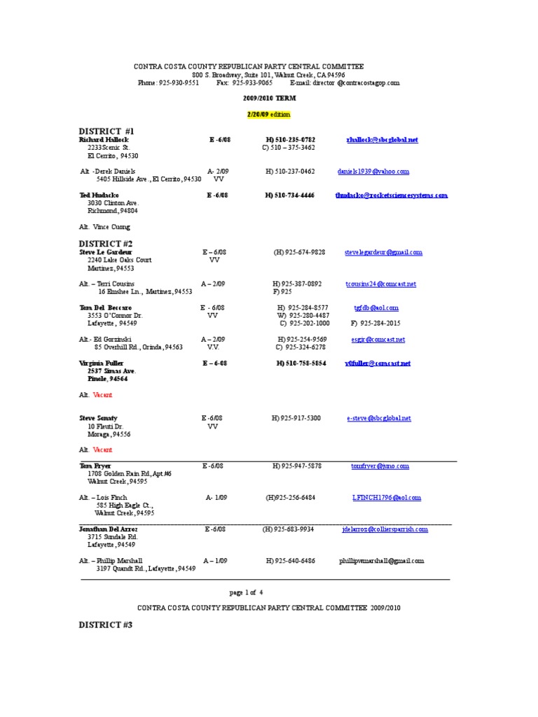 CCRP Roster 2009 | PDF | Republican Party (United States) | American ...
