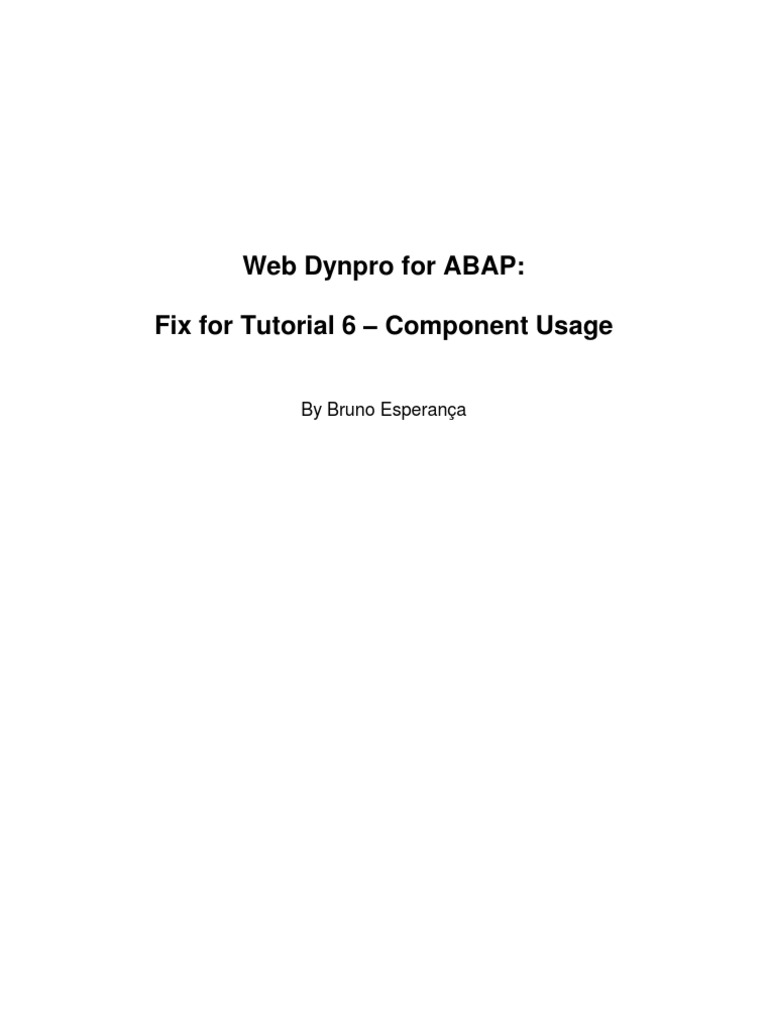 Web Dynpro For ABAP Fix For Tutorial 6 | PDF | Computers