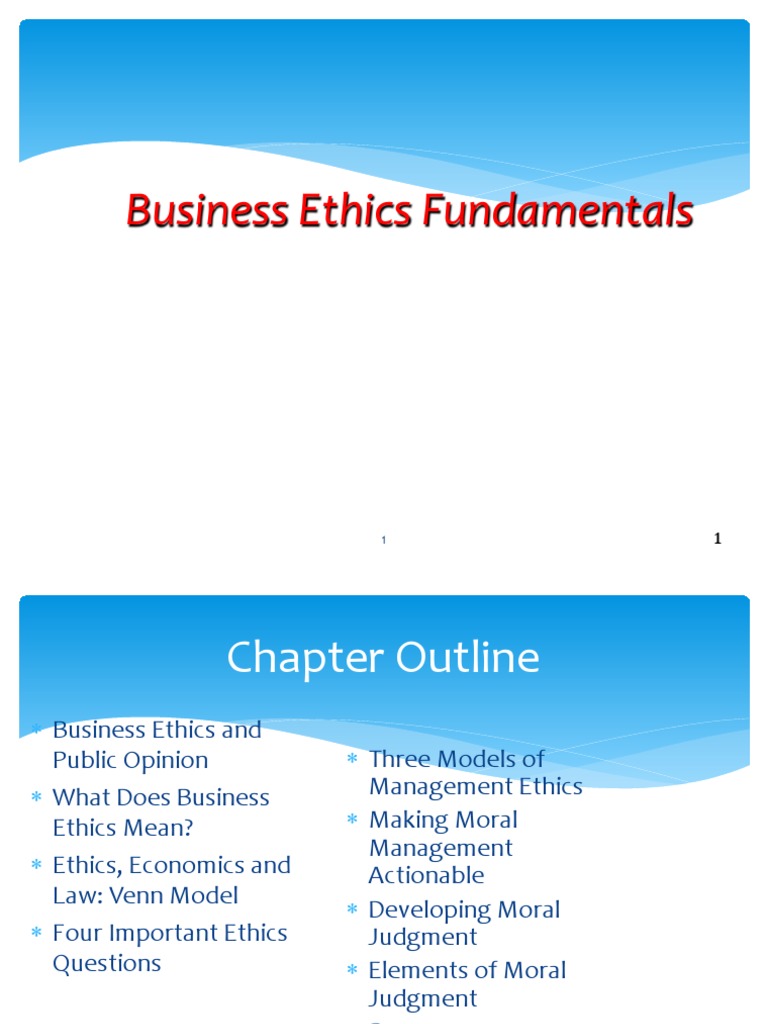 Business Ethics - Fundamentals | PDF | Business Ethics | Morality
