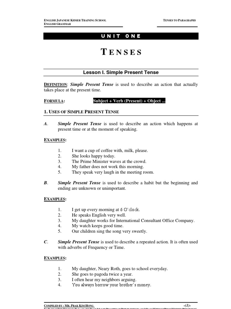 Tenses To Paragraphs | Perfect (Grammar) | Verb