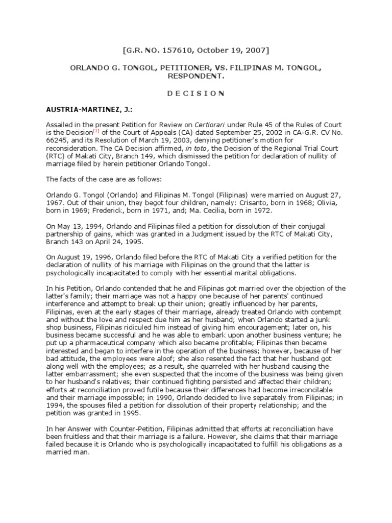 Tongol Vs Tongol | PDF | Marriage | Justice