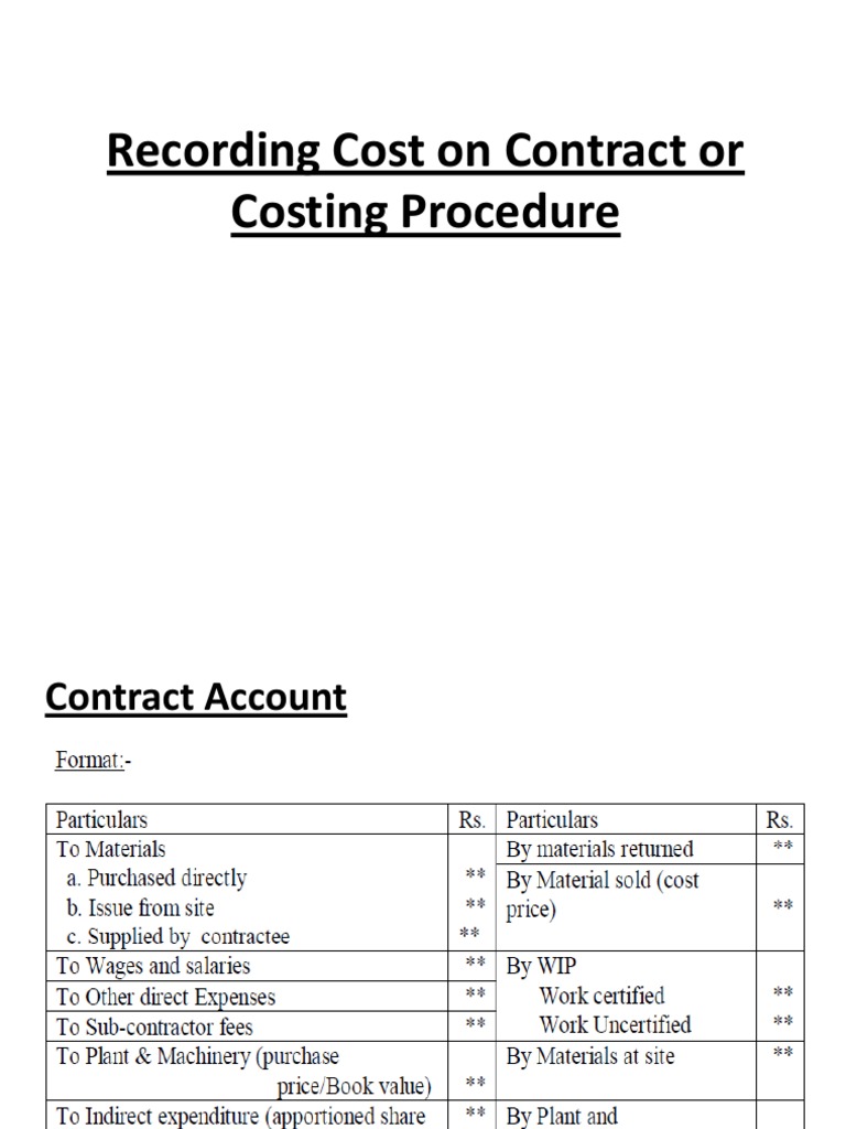Contract Costing PDF