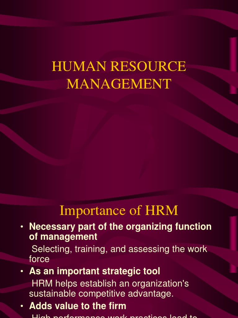 Human Resource Management Ppt Human Resource Management Recruitment
