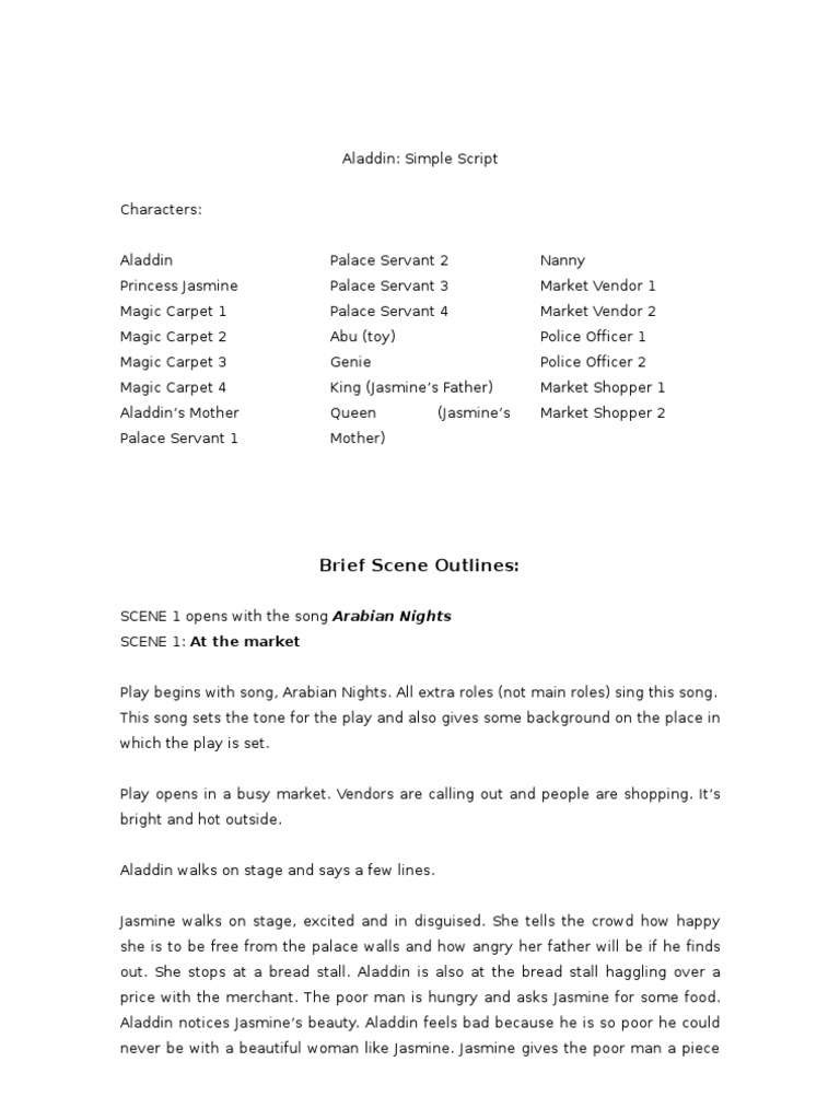 Aladdin Script | PDF | Leisure