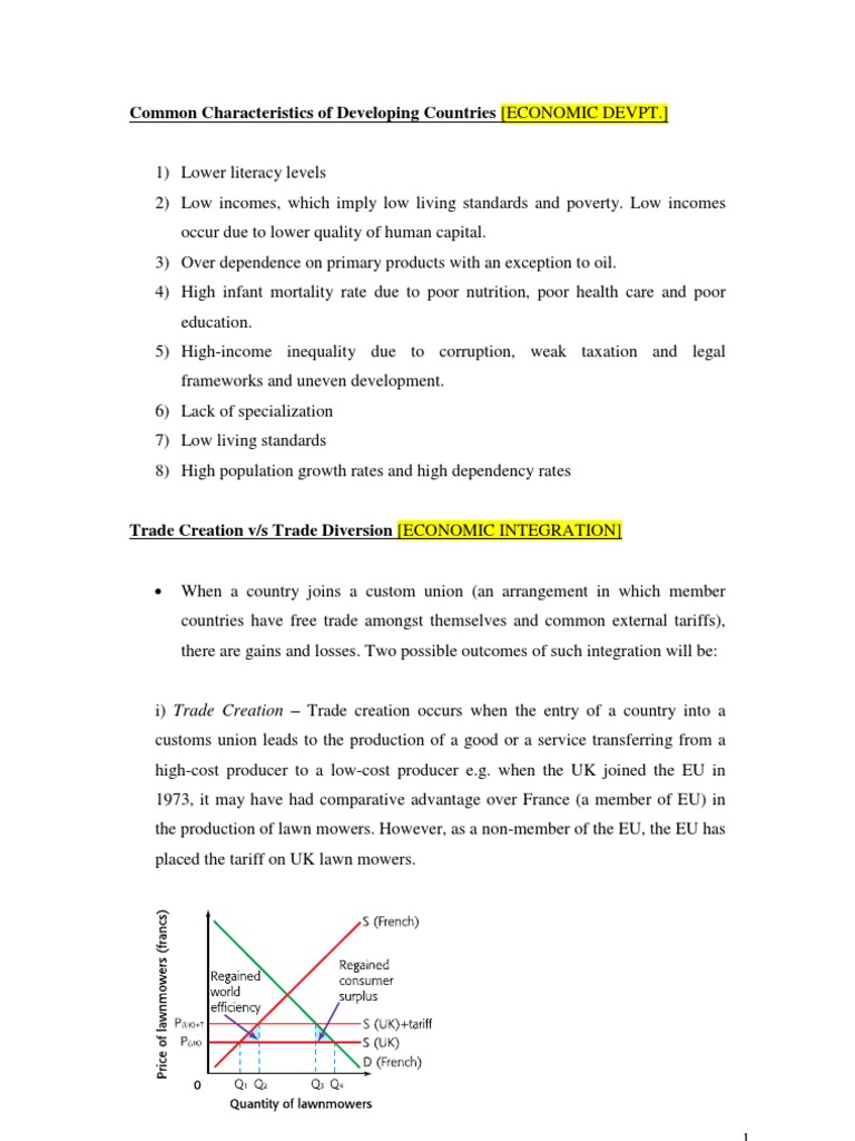 Common Characteristics of Developing Countries (ECONOMIC DEVPT.) | PDF ...