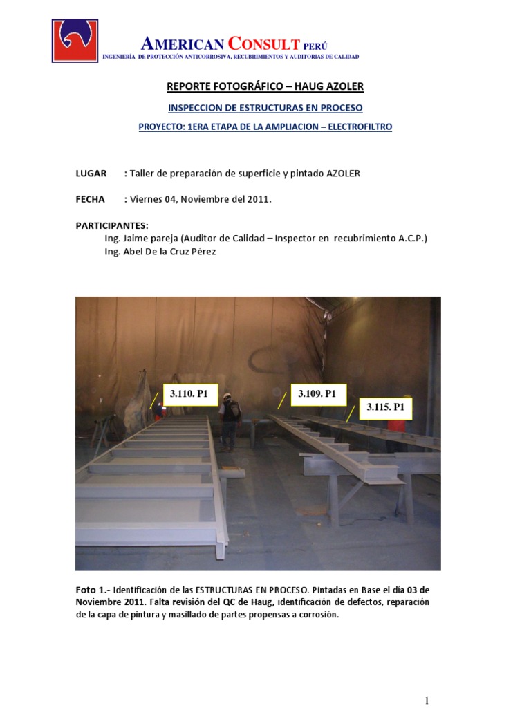 Reporte de Inspección Estado de Estructuras Taller Azoler-Cont - HAUG ...