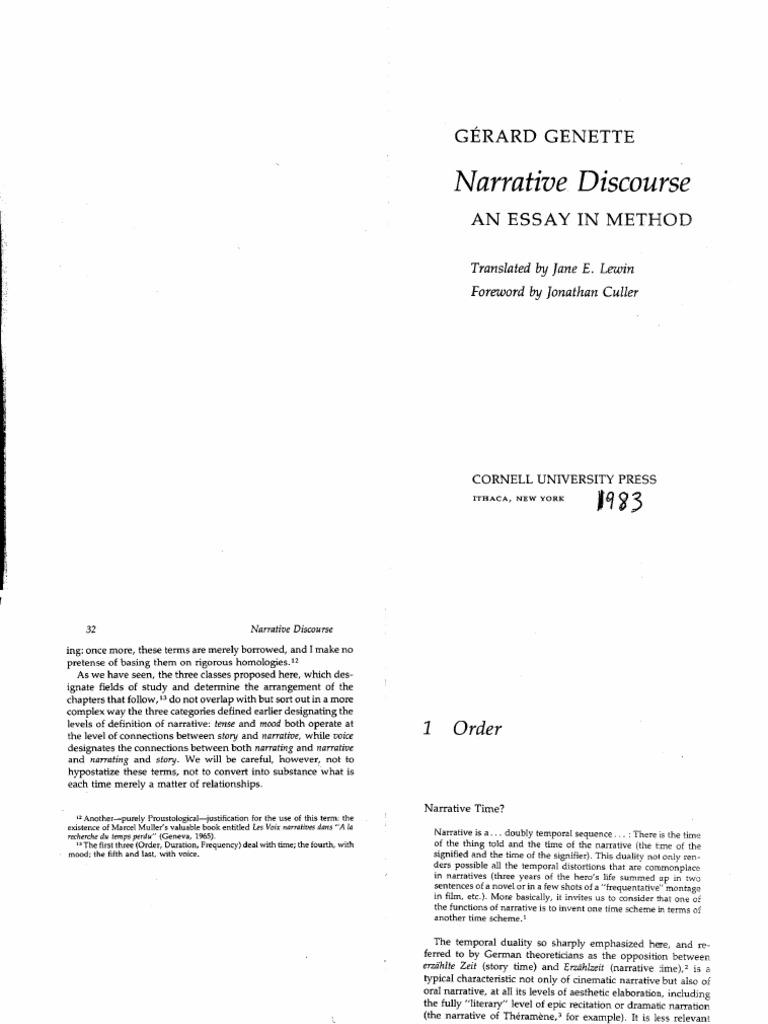 Narrative discourse – Gérard Genette