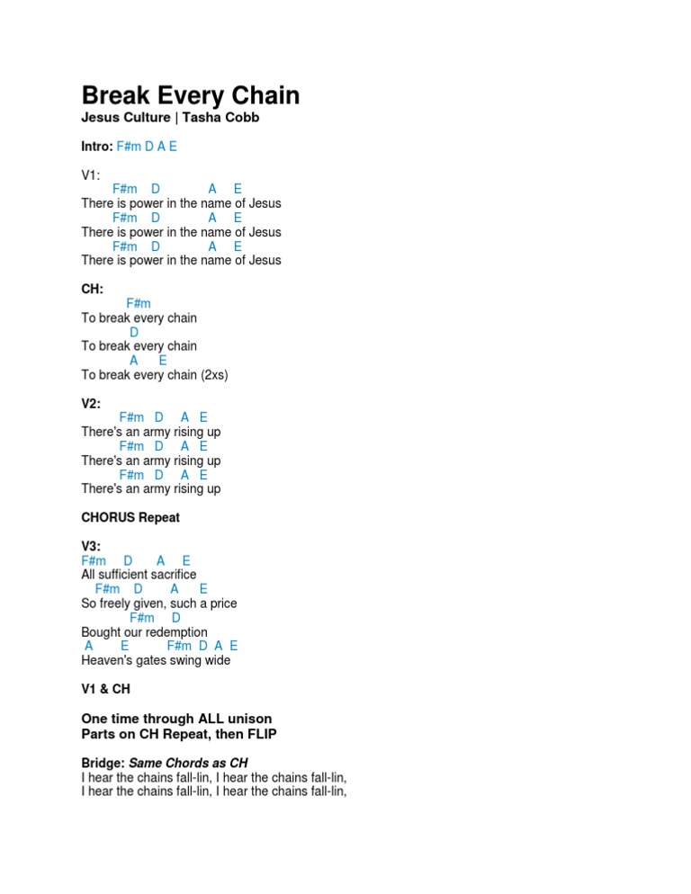 Break Every Chain Chords | PDF