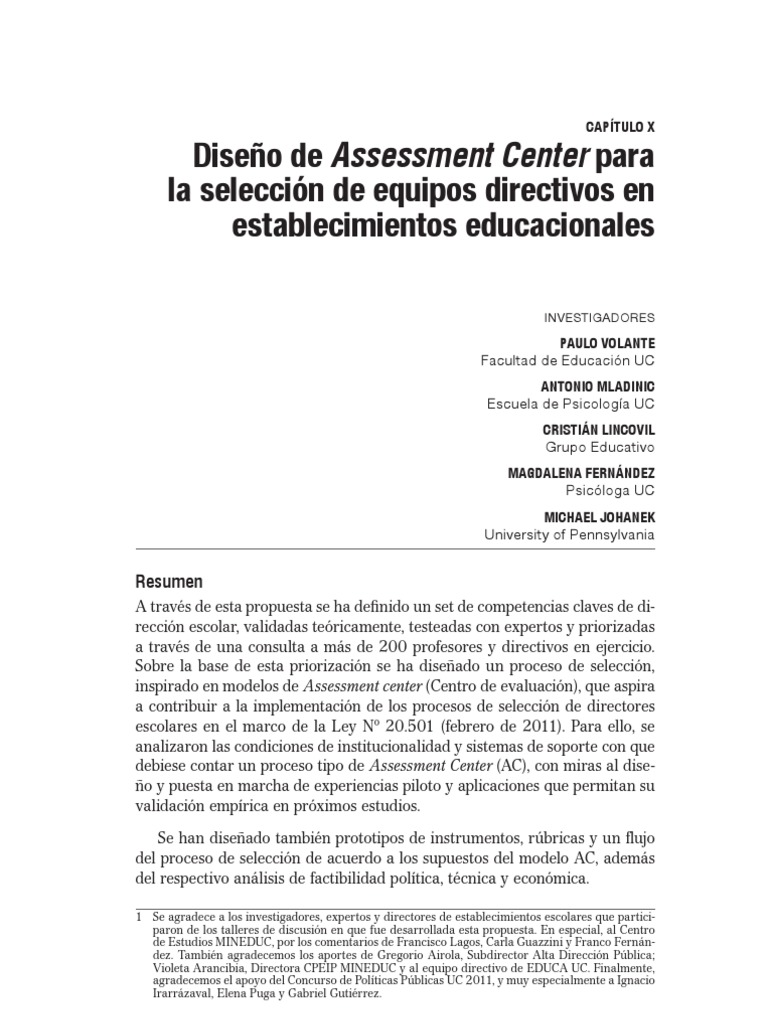 Diseno de Assessment Center | PDF | Liderazgo | Planificación