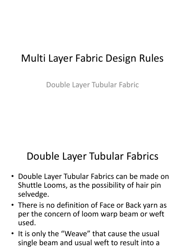 Multi Layer Fabric Design Rules | PDF | Weaving | Loom