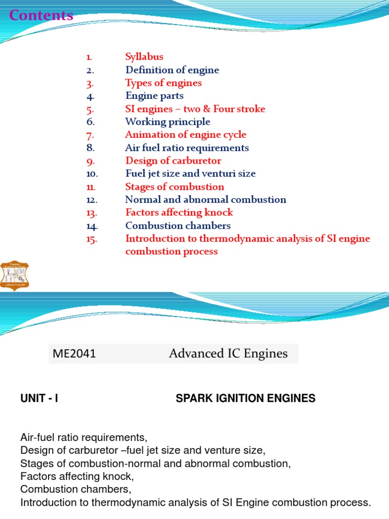 IC Engines Introduction | PDF | Internal Combustion Engine | Piston