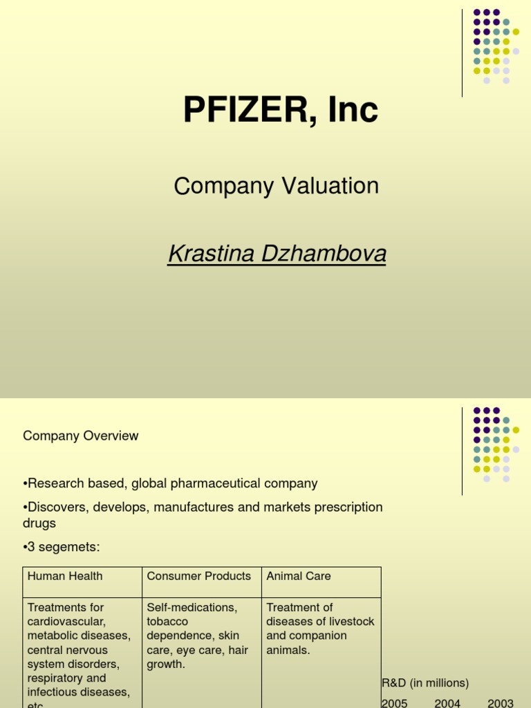 Pfizer, Inc: Company Valuation | PDF | Cost Of Capital | Pharmaceutical ...