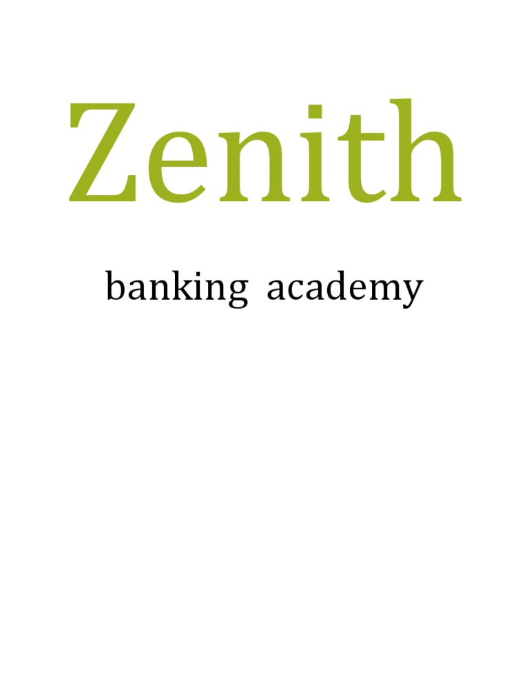 Zenith Banking Academy | PDF