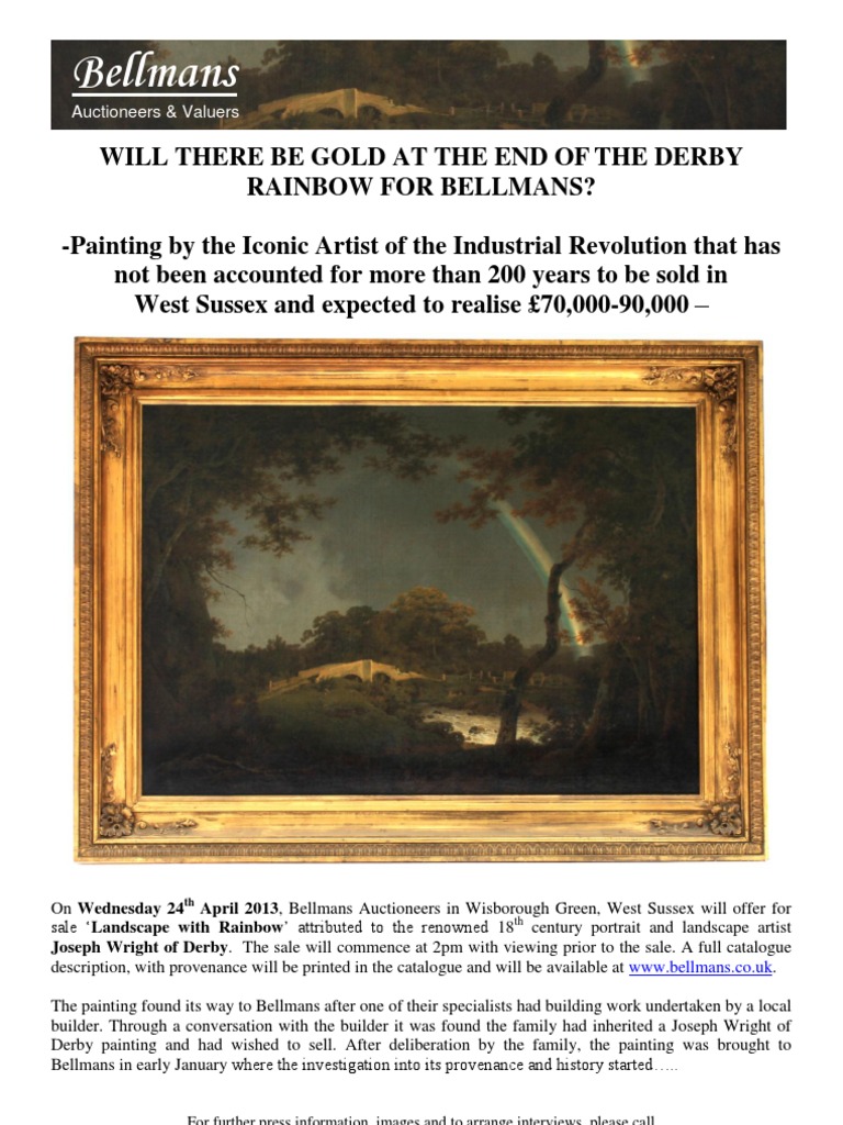 Joseph Wright of Derby Painting Auction | PDF | Paintings | Art Media
