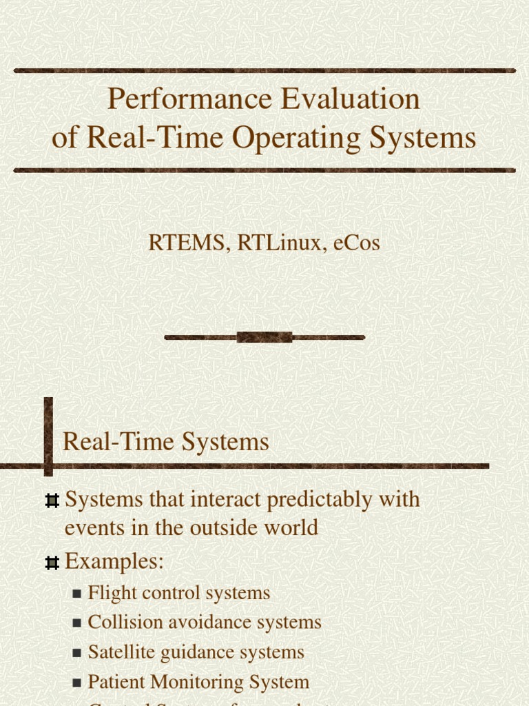 Performance Evaluation of Real-Time Operating Systems: Rtems, Rtlinux, Ecos | Download Free PDF ...