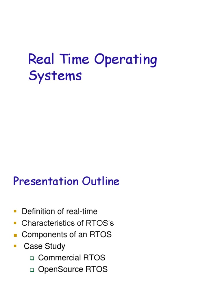 Real Time Operating Systems | PDF | Scheduling (Computing) | Operating System