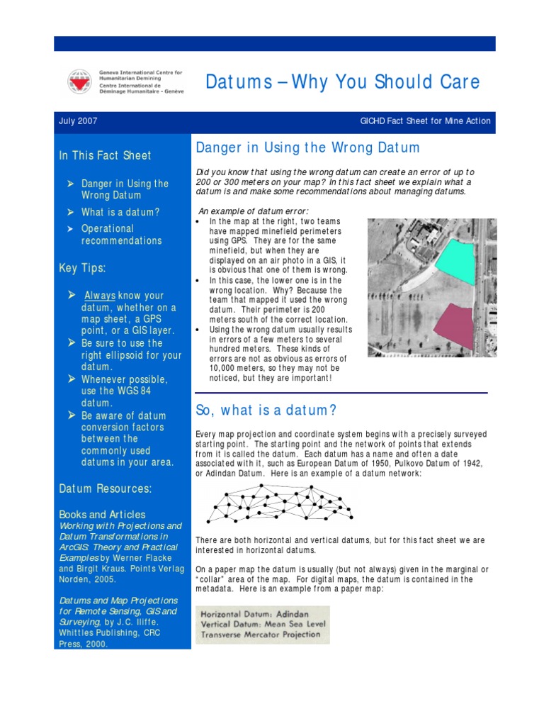 Datums - Why You Should Care: Danger in Using The Wrong Datum | PDF ...