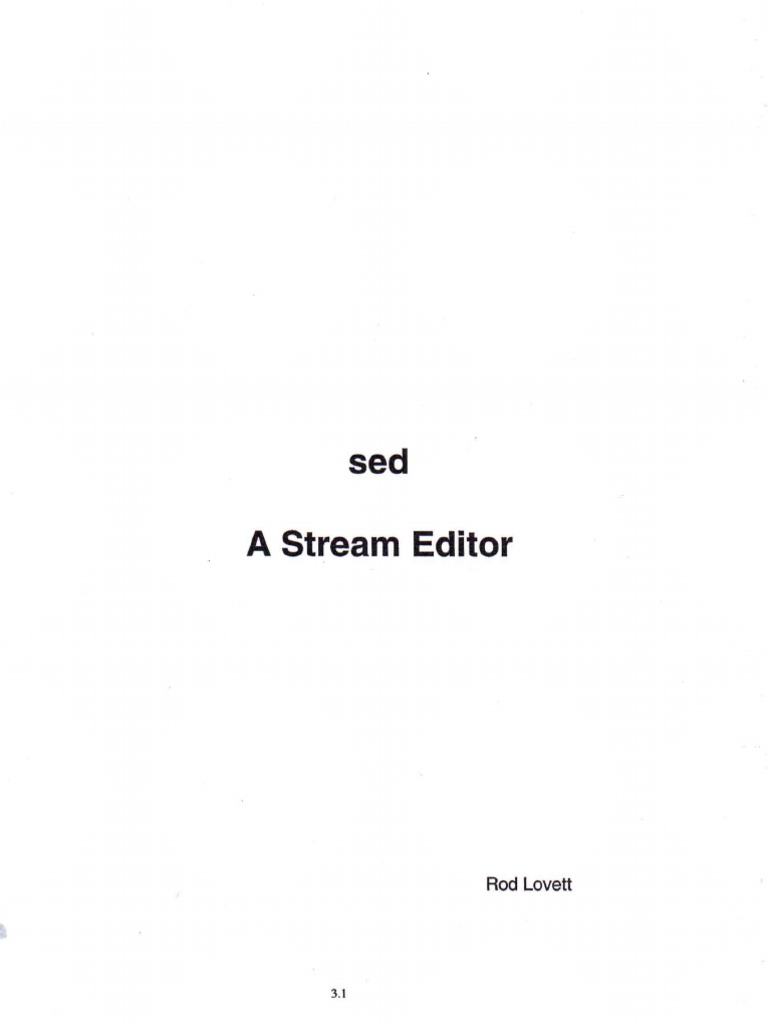 Sed - Important SED Commands and Help | PDF | Regular Expression | Notation