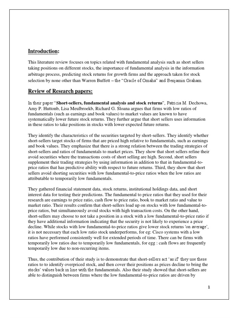 Fundamental Analysis | Download Free PDF | Short (Finance) | Benjamin ...