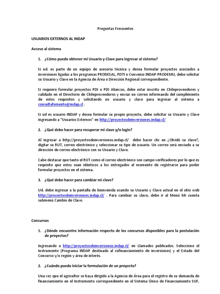 Preguntas Frecuentes - Pdi Externos | PDF | Correo electrónico ...