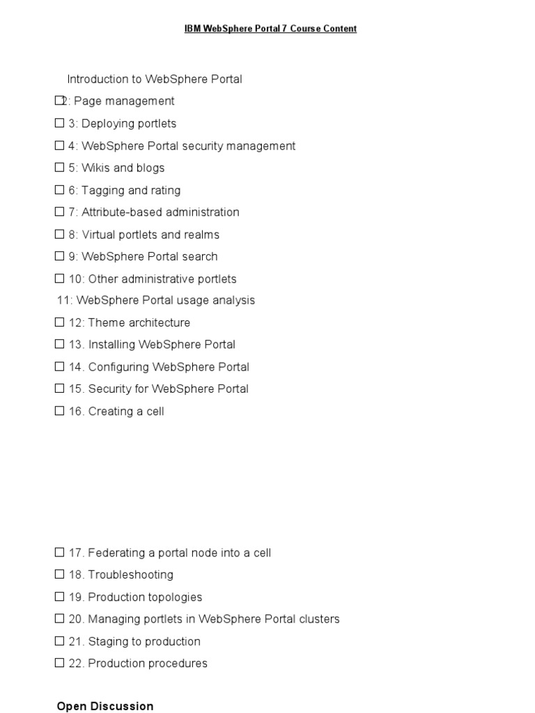 WebSphere Portal 7 Course Overview | PDF