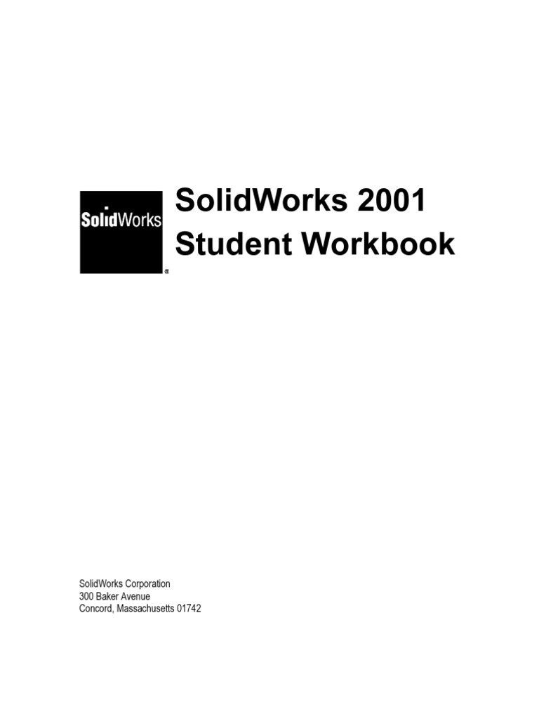 SolidWorks 2001 Student Workbook | PDF | Button (Computing) | Dialog Box