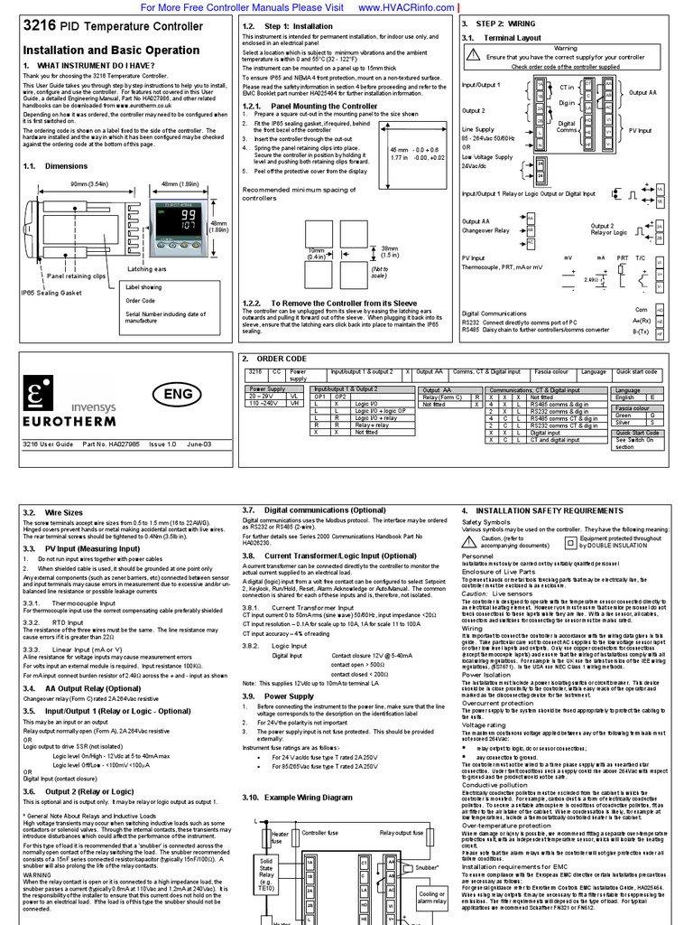 Eurotherm 3216 | Relay | Fuse (Electrical)