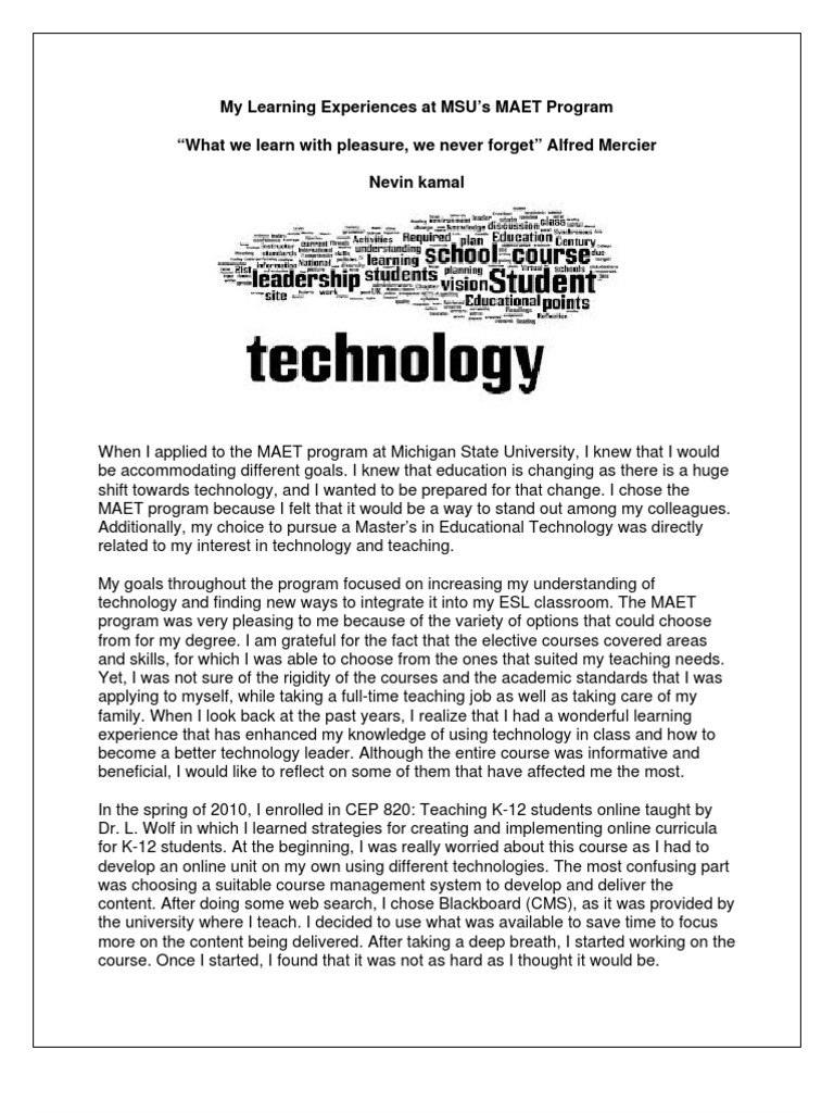 My Learning Experiences Synthesis Paper | Download Free PDF | Teachers ...