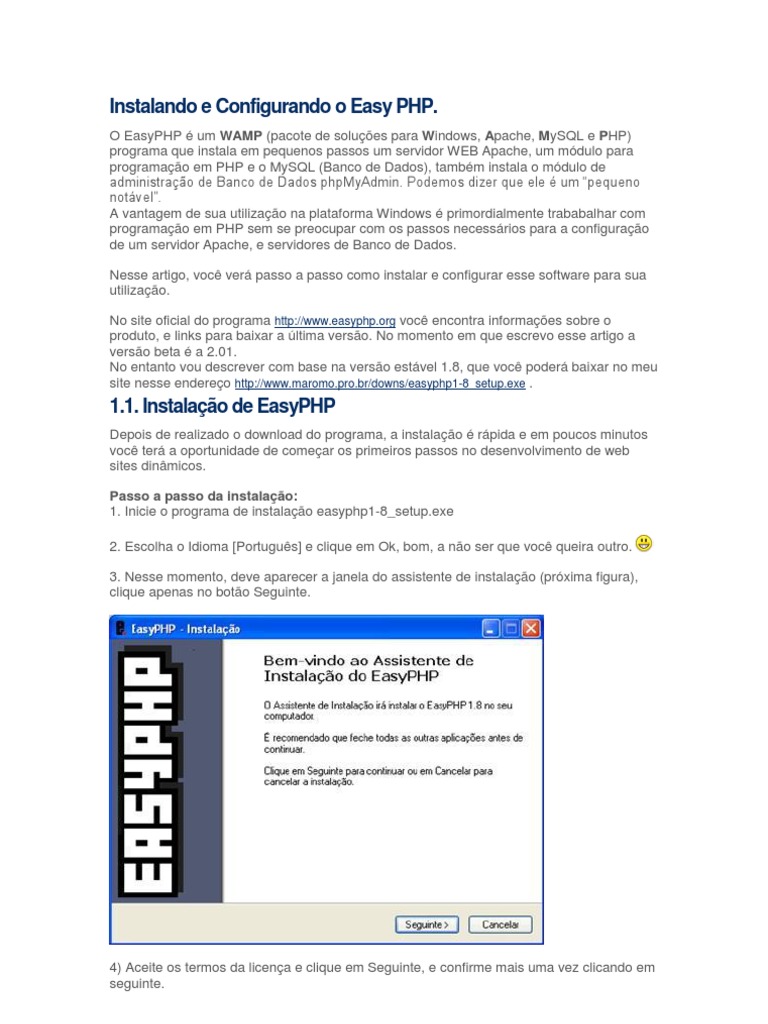 Instalando e Configurando o Easy PHP | PDF