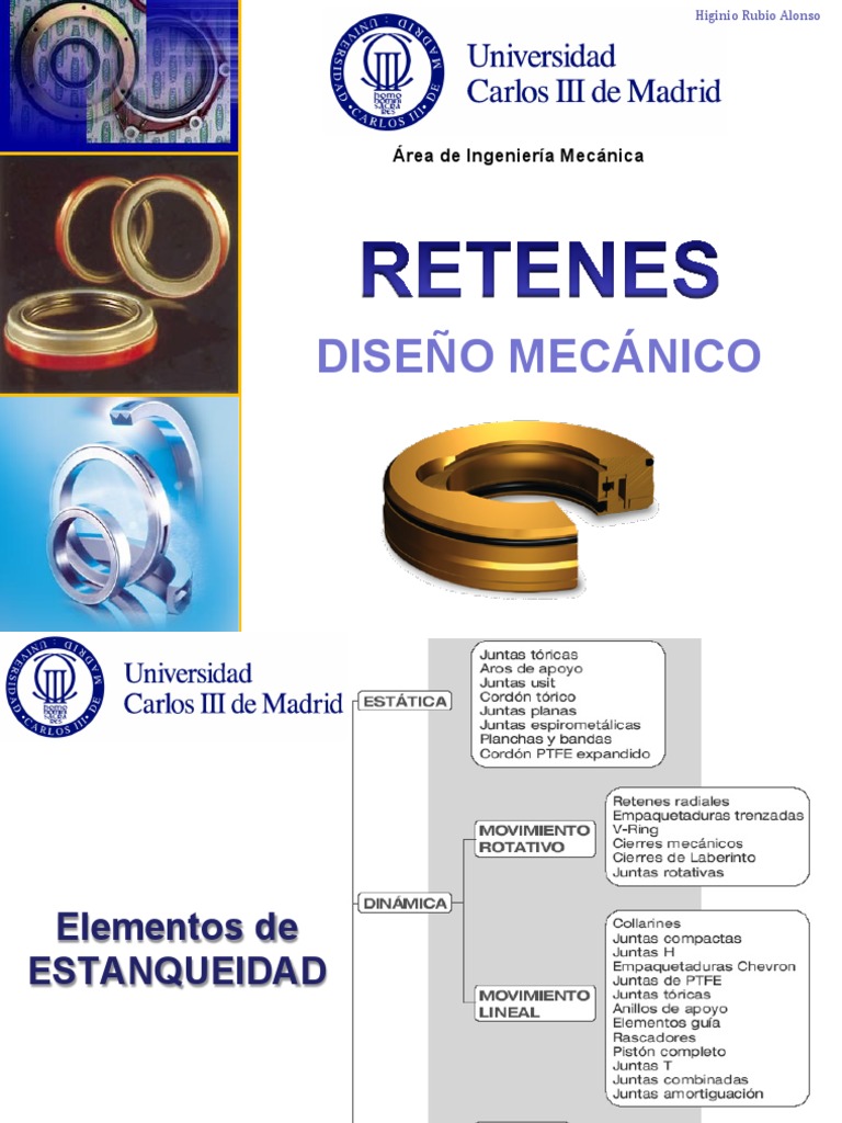 Tipos y Funciones de Retenes Mecánicos | PDF | Fricción | Eje