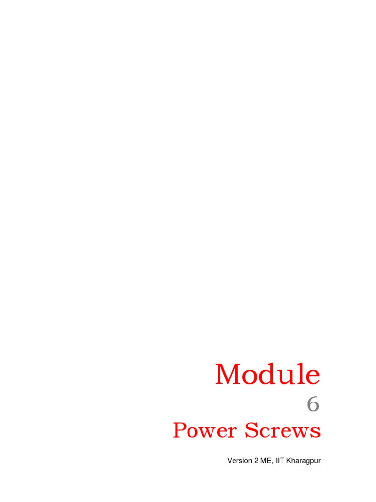 18 Design of Power Screws | PDF | Bending | Buckling