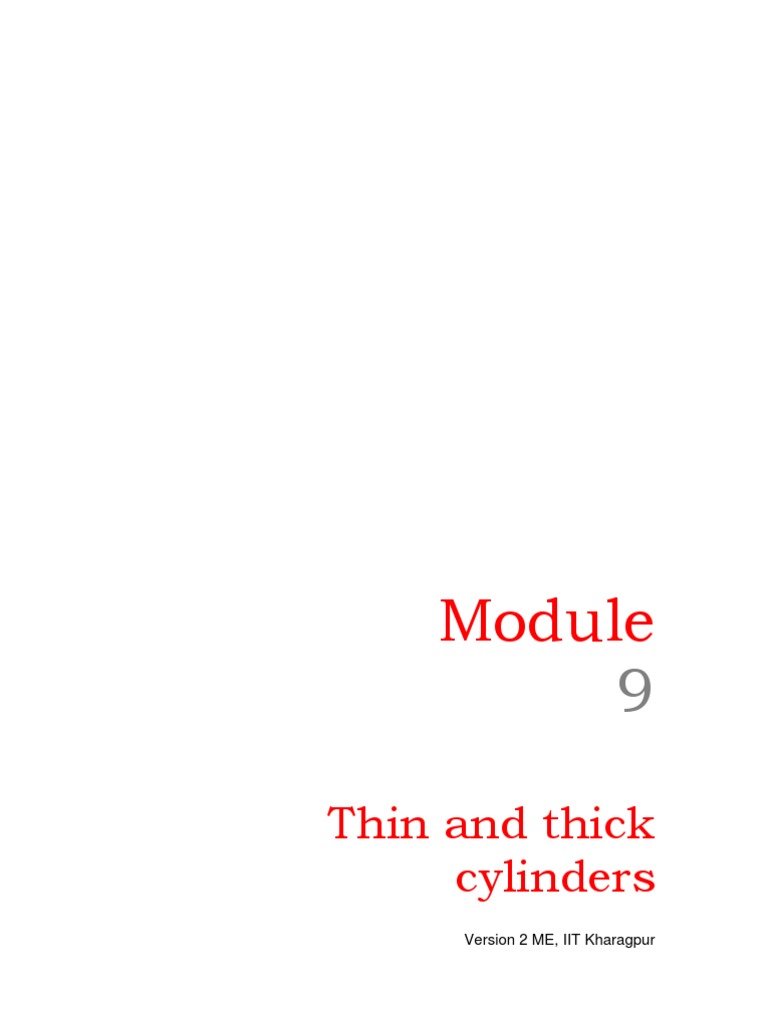 Thick Cylinder Stress Analysis Techniques | PDF | Stress (Mechanics ...
