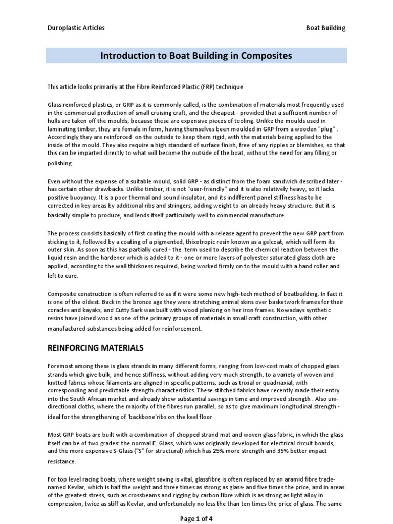 Composite Boat Building Guide | PDF | Fiberglass | Composite Material