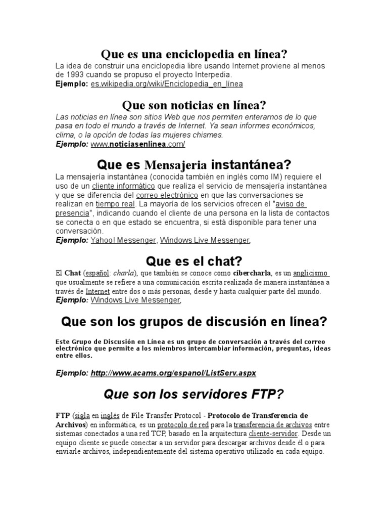 Que Es Una Enciclopedia en línea | PDF | Protocolo de transferencia de ...