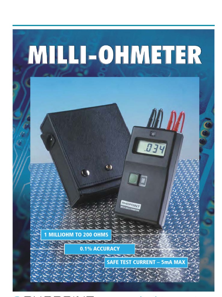 Milli Ohmmeter | PDF | Electrical Connector | Electric Current