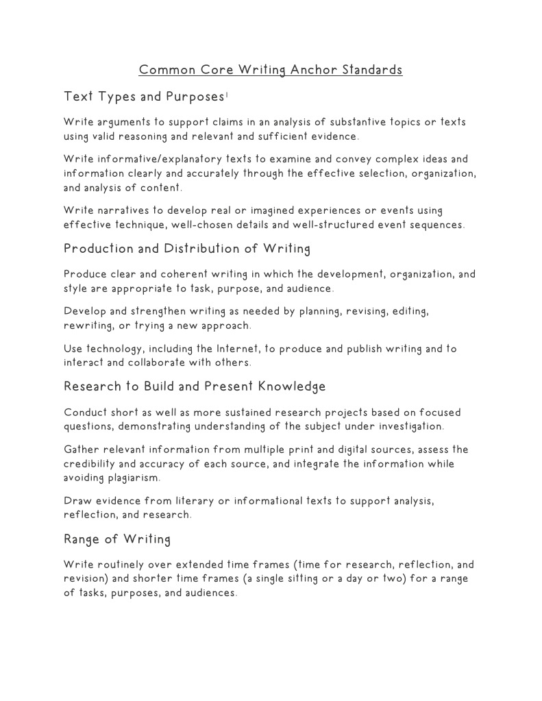Common Core Writing Standards Overview | PDF | Career & Growth | Art