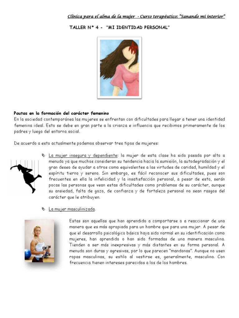 Taller N° 4 - Mi identidad personal | Temperamento | Mujer